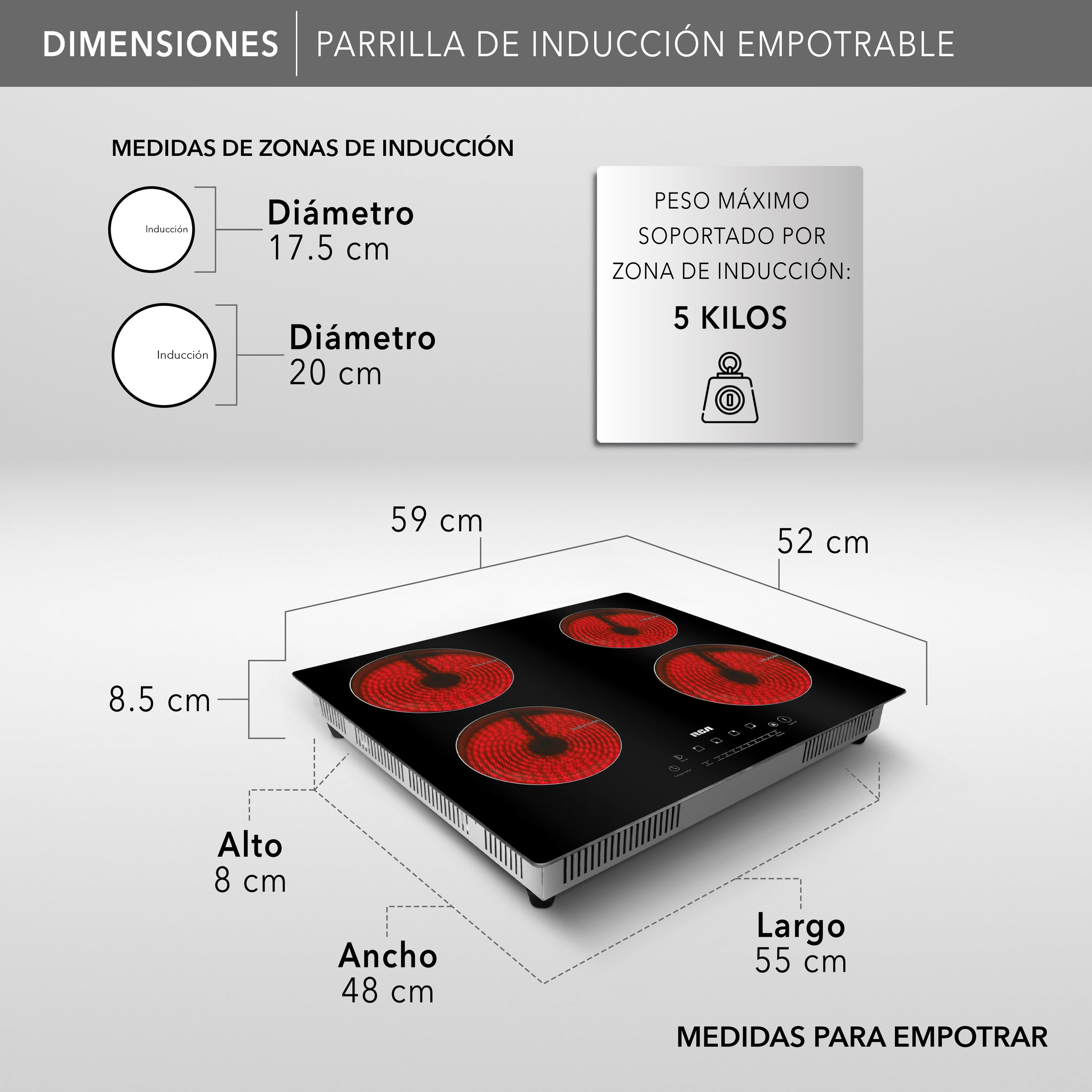 Parrilla de Inducción Empotrable RC-12A5